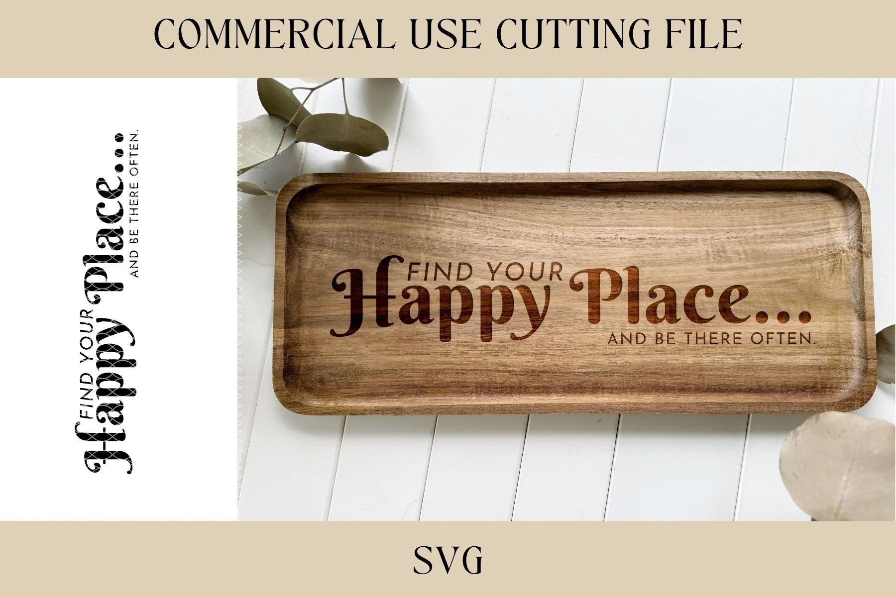 Find Your Happy Place Catch All Tray Designs SVG | Key Tray SVG | Digi – Charming Finds Designs