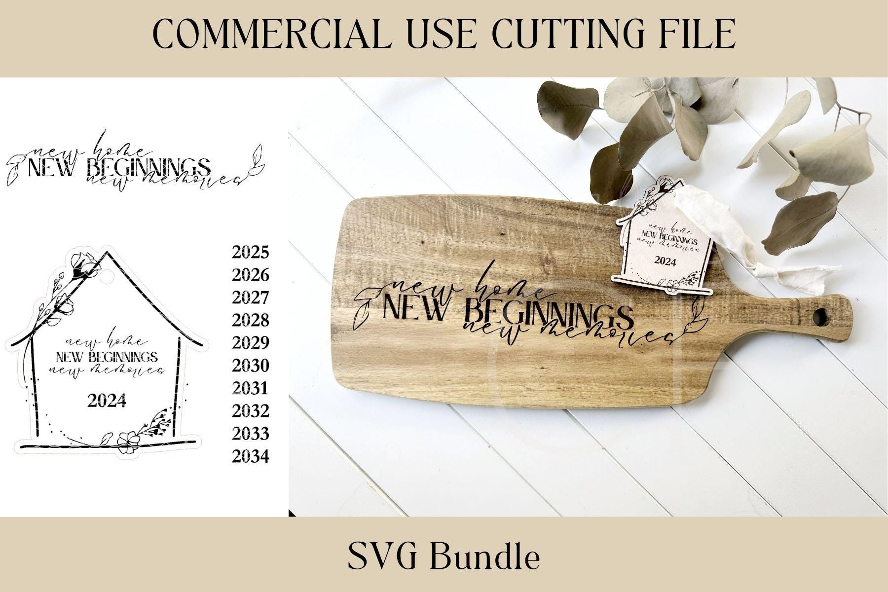 New Home New Beginnings New Memories + Ornament SVG | Digital Download – Charming Finds Designs