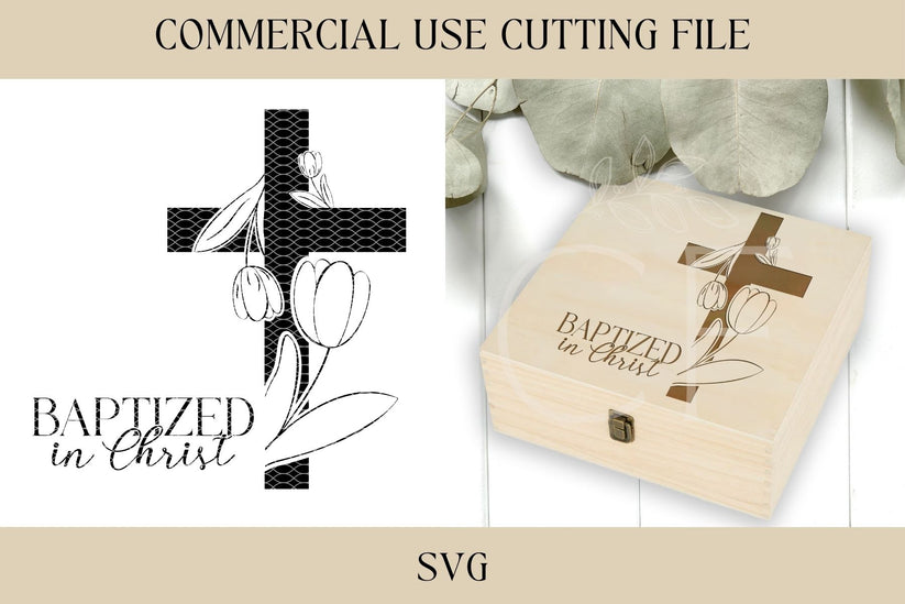 Baptized In Christ, Baptism Memory Box SVG, Baptism Sign, Digital Down ...
