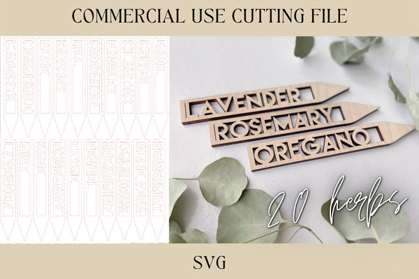 Garden Markers SVG | Cutout Herb Markers SVG, PNG | Digital Download ...