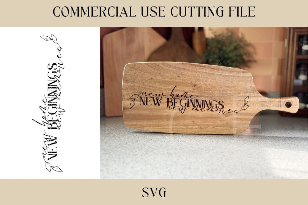 New Home New Beginnings New Memories SVG | Tray SVG | Digital Download – Charming Finds Designs